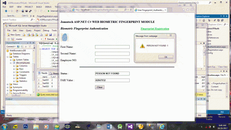 ASPNET Web Biometric Authentication - Jomutech Systems