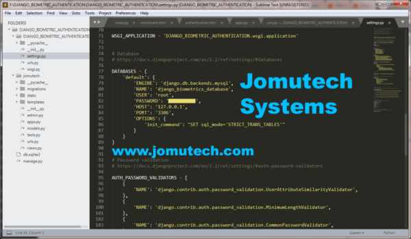 Python Django Biometric Authentication – Joseph Mwema - Biometrics Engineer