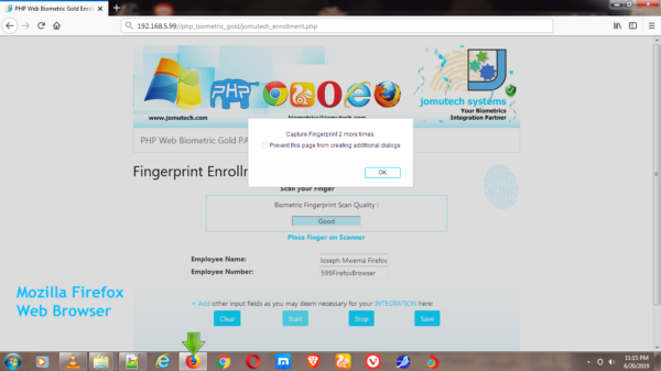 PHP Web Biometric Authentication Gold PACK – Joseph Mwema - Biometrics Engineer