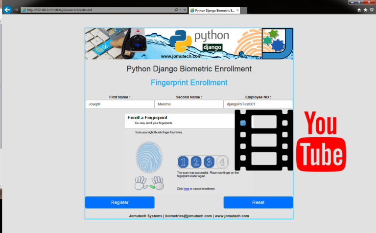 Python Django Biometric Authentication – Joseph Mwema - Biometrics Engineer
