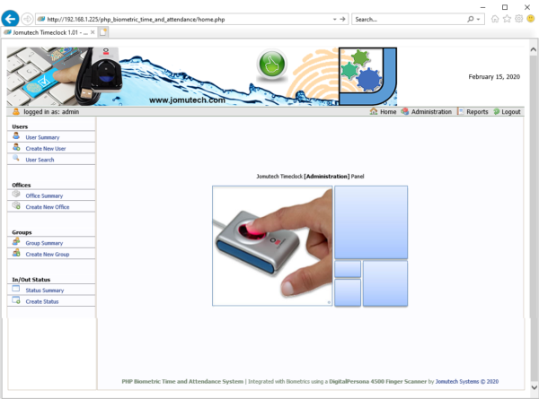 PHP Web Biometric Time and Attendance – Joseph Mwema - Biometrics Engineer