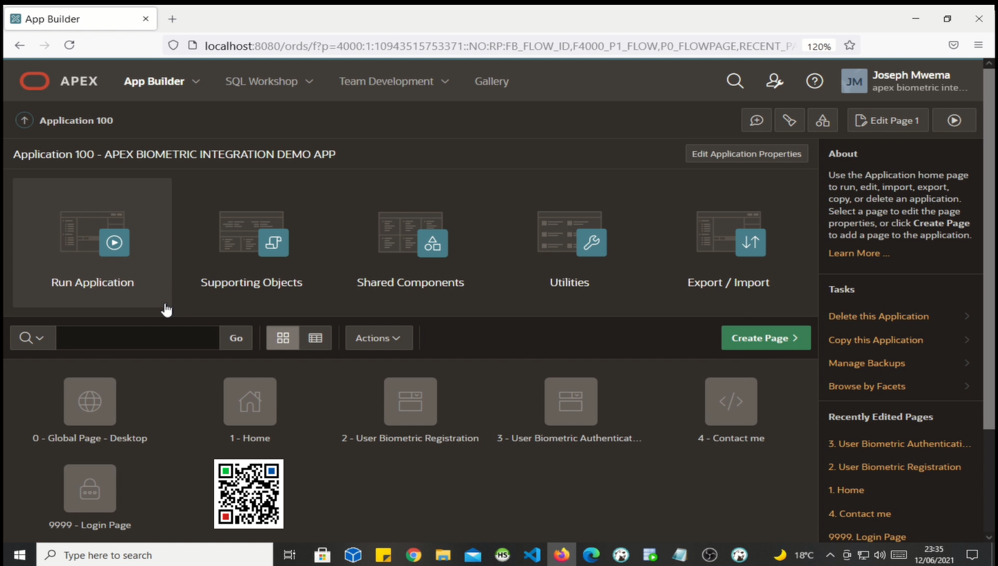 Oracle APEX Web Biometric Integration using Finger Scanner