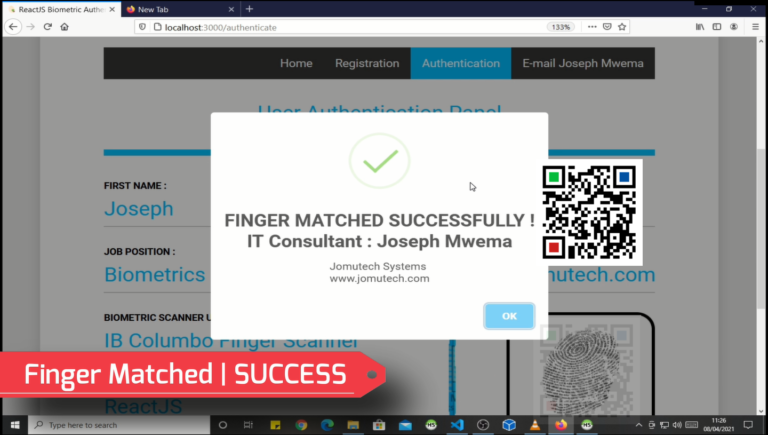 React Biometric Fingerprint Integration Using A Columbo Scanner