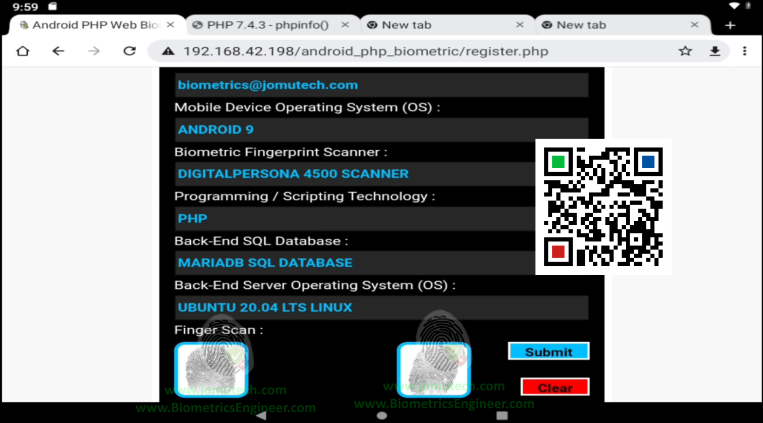 Android PHP Web Biometric Integration – Joseph Mwema - Biometrics Engineer